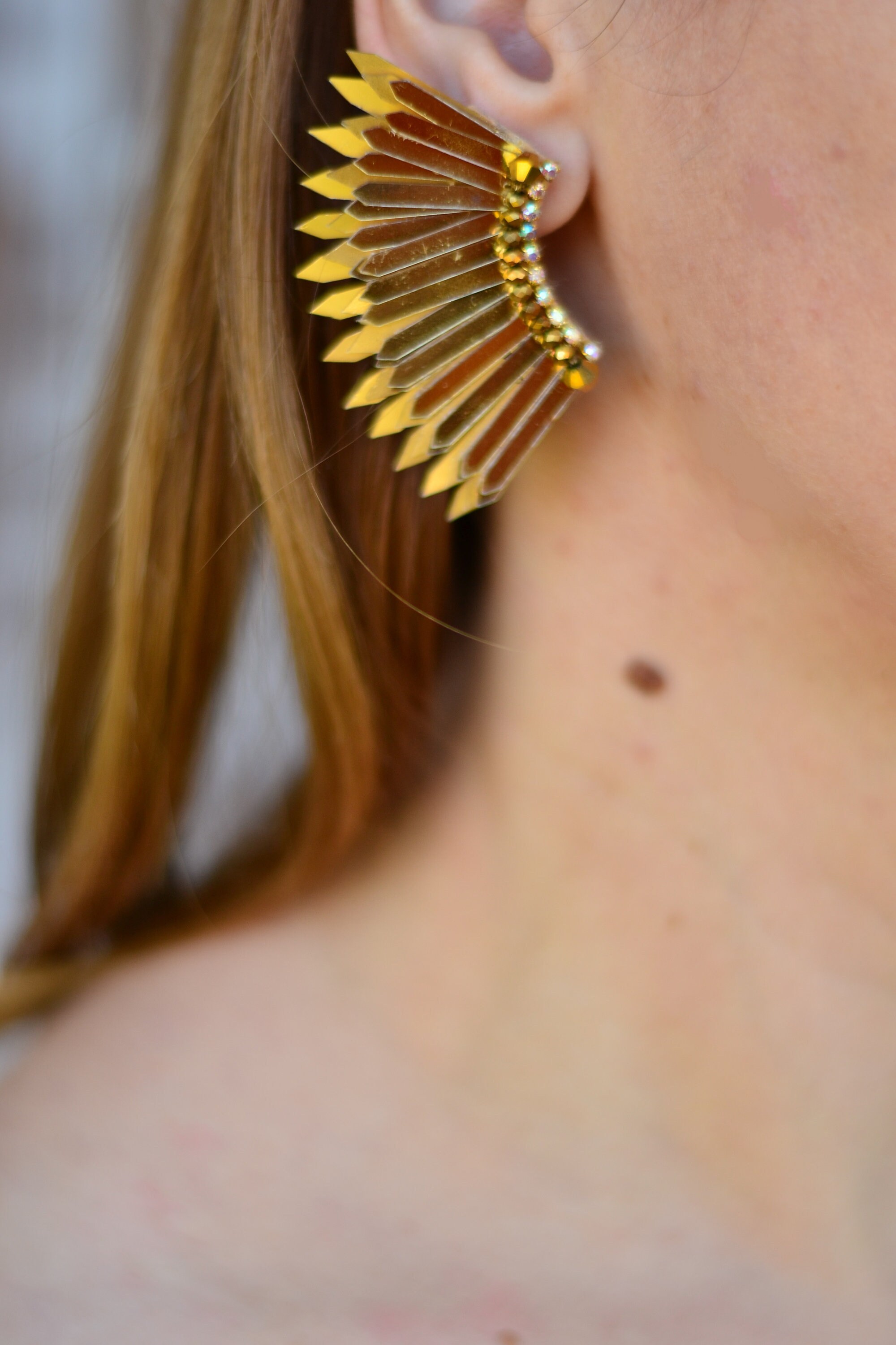 Small Gold Wings Earrings - Etsy