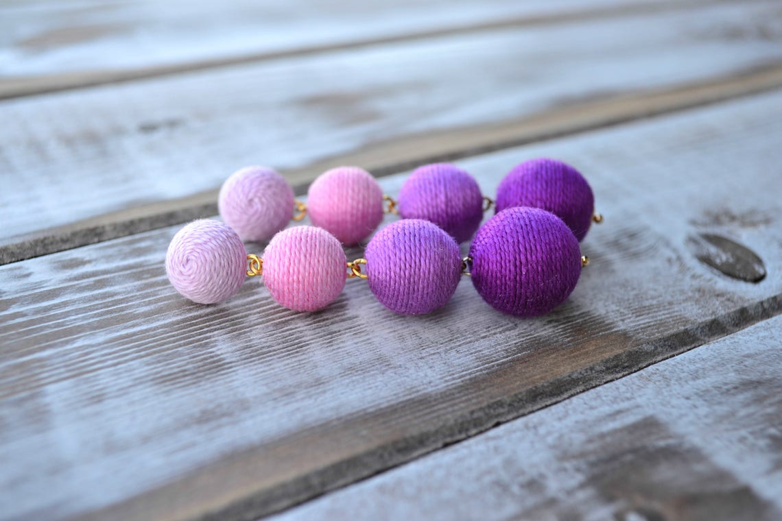 Purple Pink Ombre Les Bonbons Bon Bon Earrings Violet Four | Etsy