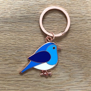 Blue Bird Keyring, Blue Bird Keychain, Blue Bird Key Ring, Bird ...