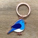 Blue Bird Keyring, Blue Bird Keychain, Blue Bird Key Ring, Bird ...