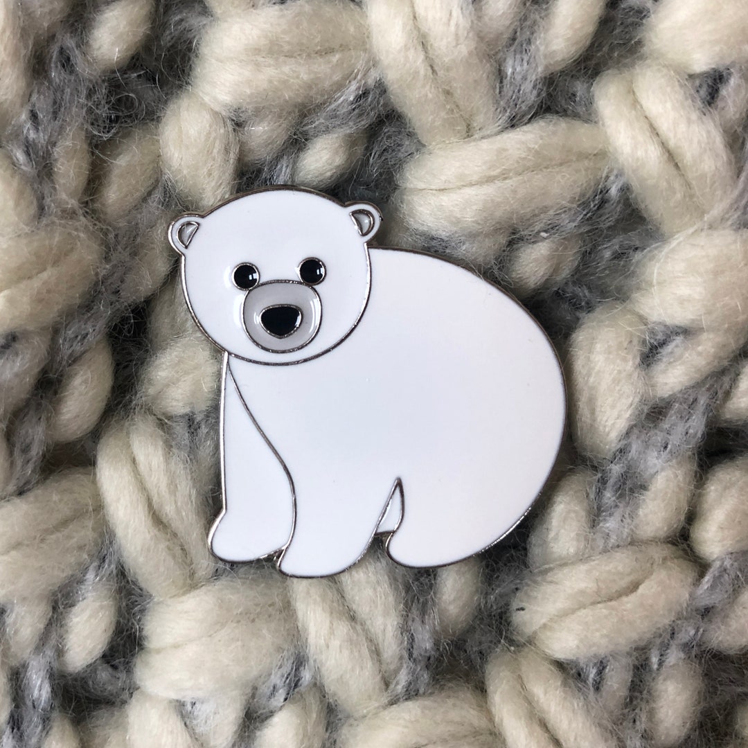 Polar Bear Enamel Pin, Polar Bear Pin, Polar Bear Pin Badge, Cute ...