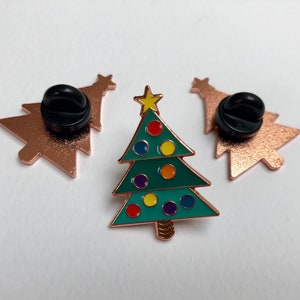 Christmas Pin Badge, Christmas Enamel Pin, Christmas Tree Pin, Festive ...