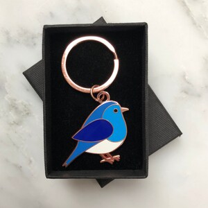 Blue Bird Keyring, Blue Bird Keychain, Blue Bird Key Ring, Bird ...