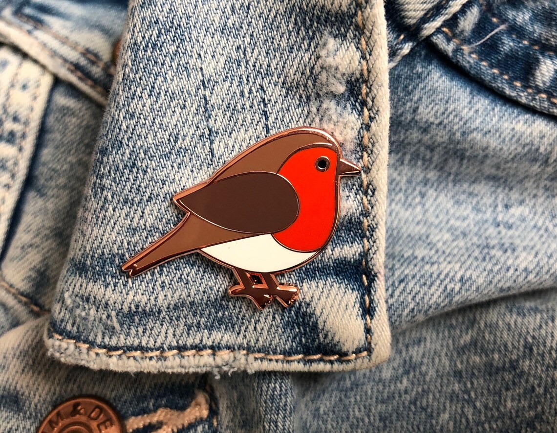 Robin Enamel Pin Robin Christmas Pin Badge Robin Accessory - Etsy