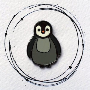 Penguin Enamel Pin, Cute Penguin Enamel Pin, Penguin Badge, Penguin Pin ...