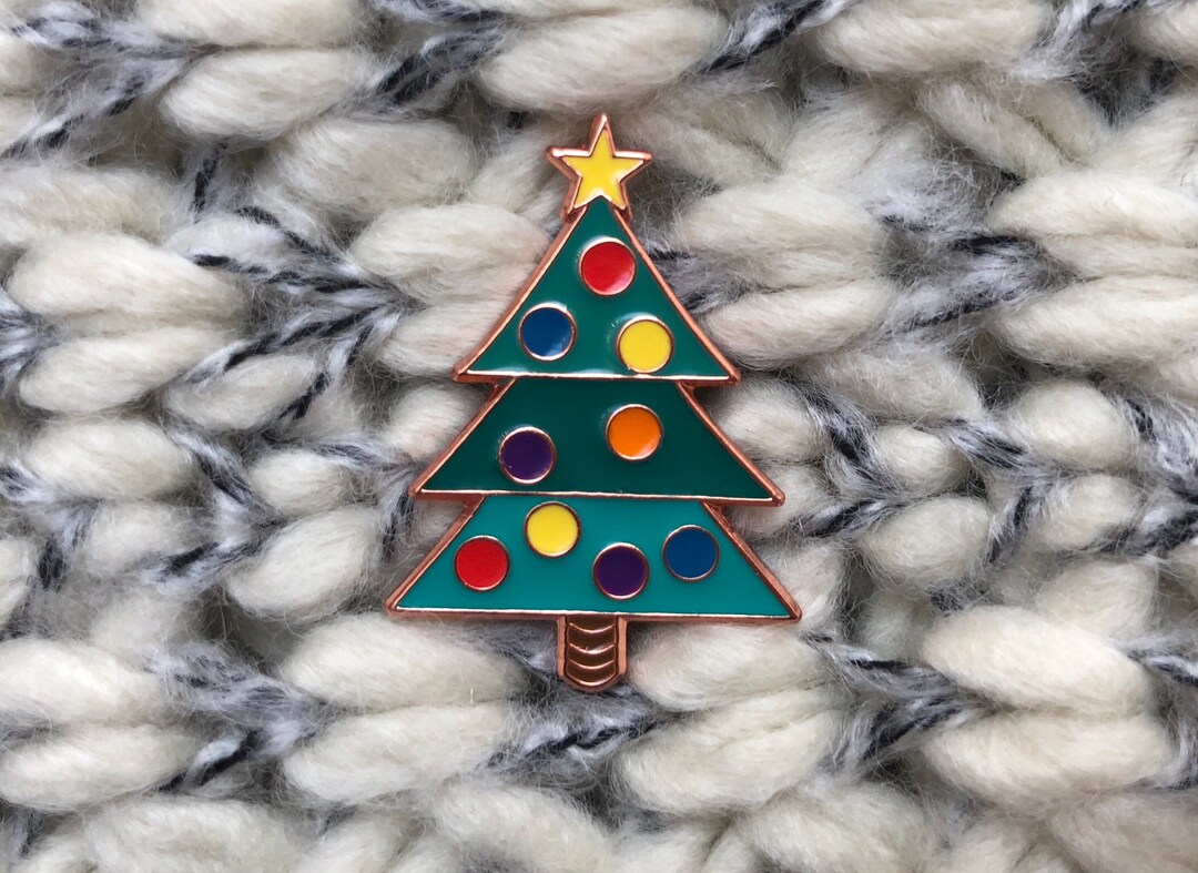 Christmas Pin Badge, Christmas Enamel Pin, Christmas Tree Pin, Festive ...