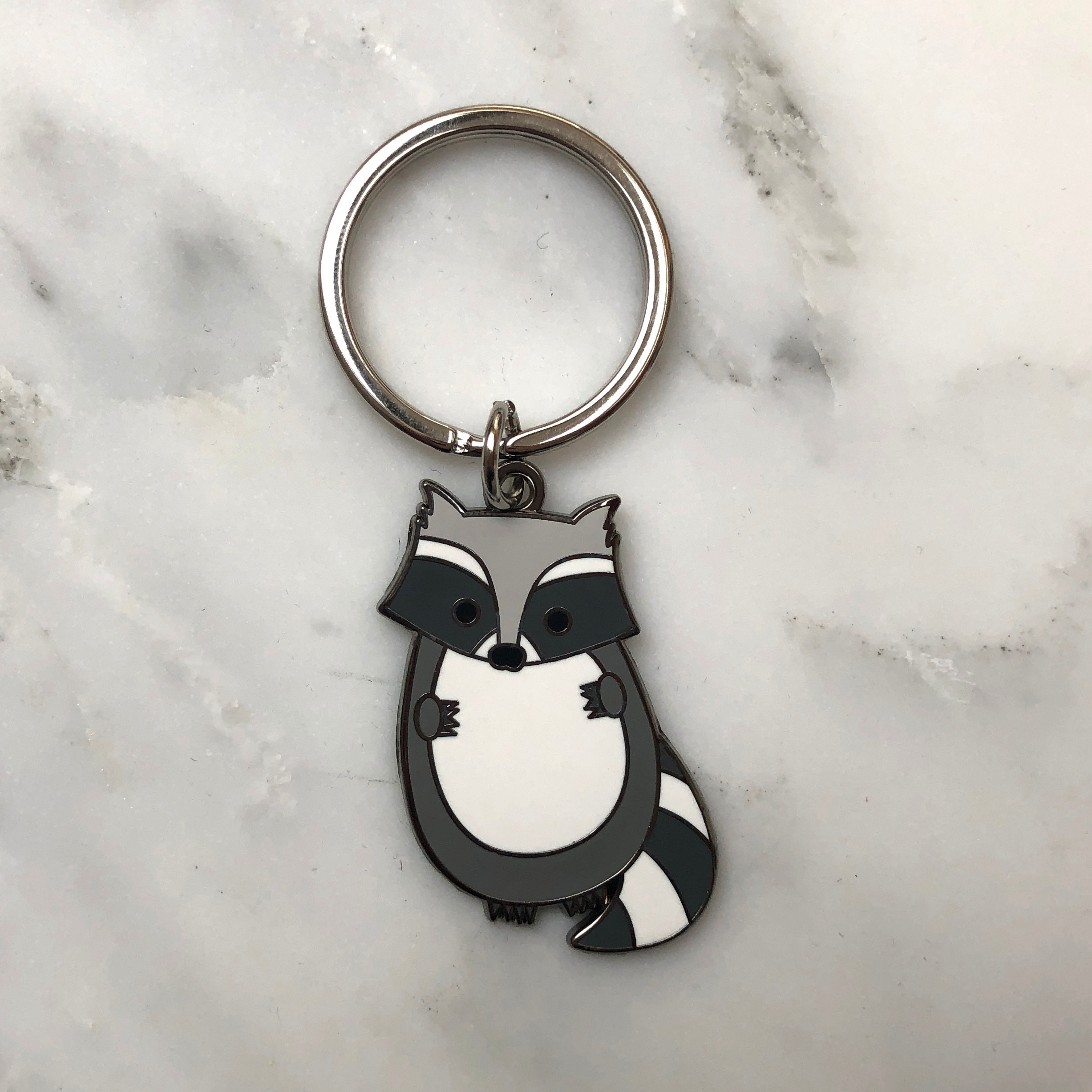 Raccoon Keyring Raccoon Keychain Raccoon Key Ring Raccoon - Etsy
