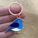 Blue Bird Keyring Blue Bird Keychain Blue Bird Key Ring - Etsy