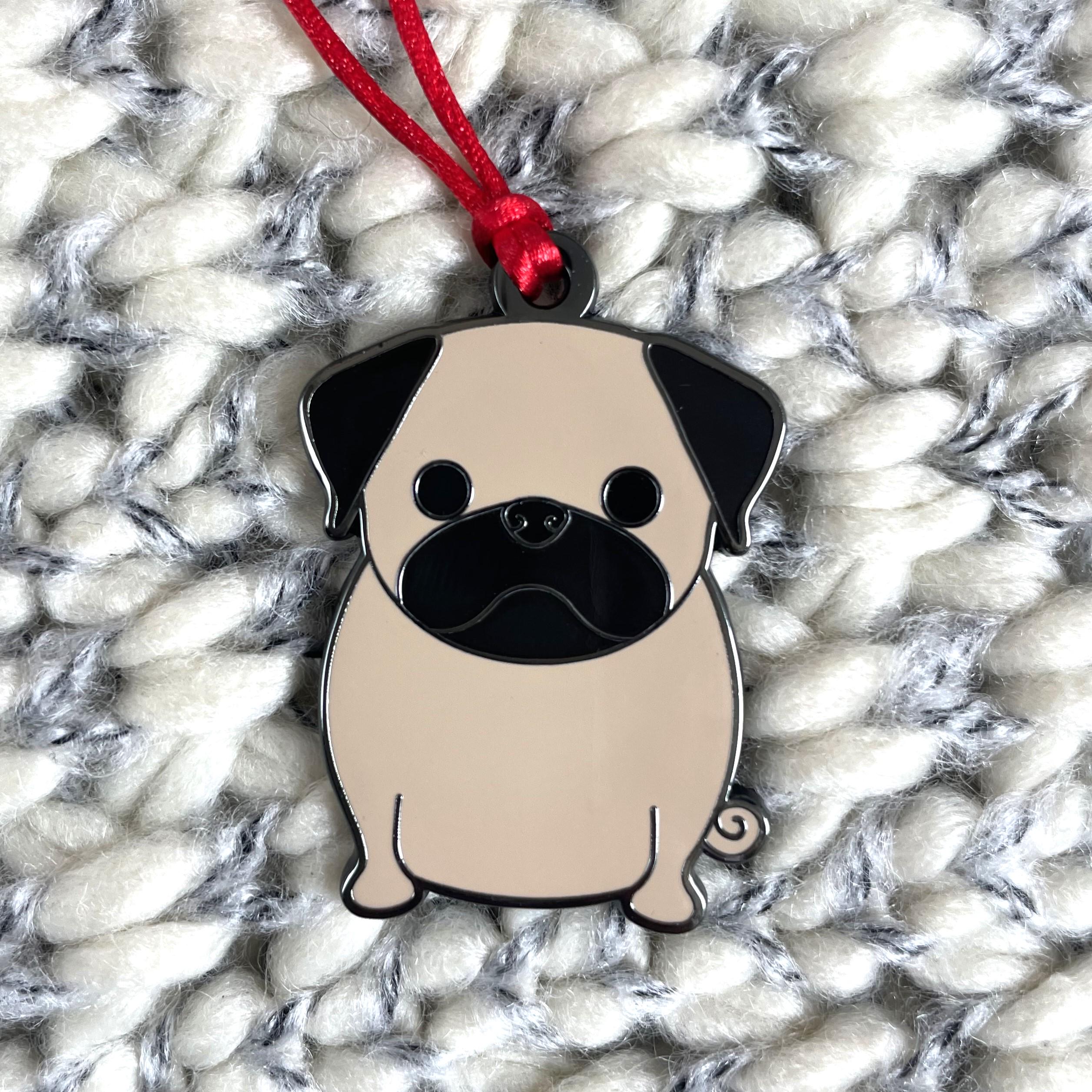 Pug Dog Christmas Tree Decoration - Etsy UK