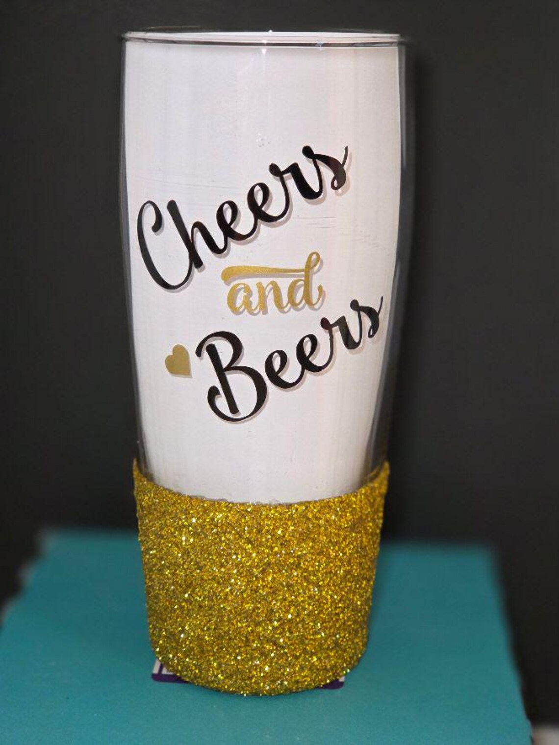 Pilsner Glass, Glitter Beer Glass, Glitter Dipped Pilsner Glass, Beer ...