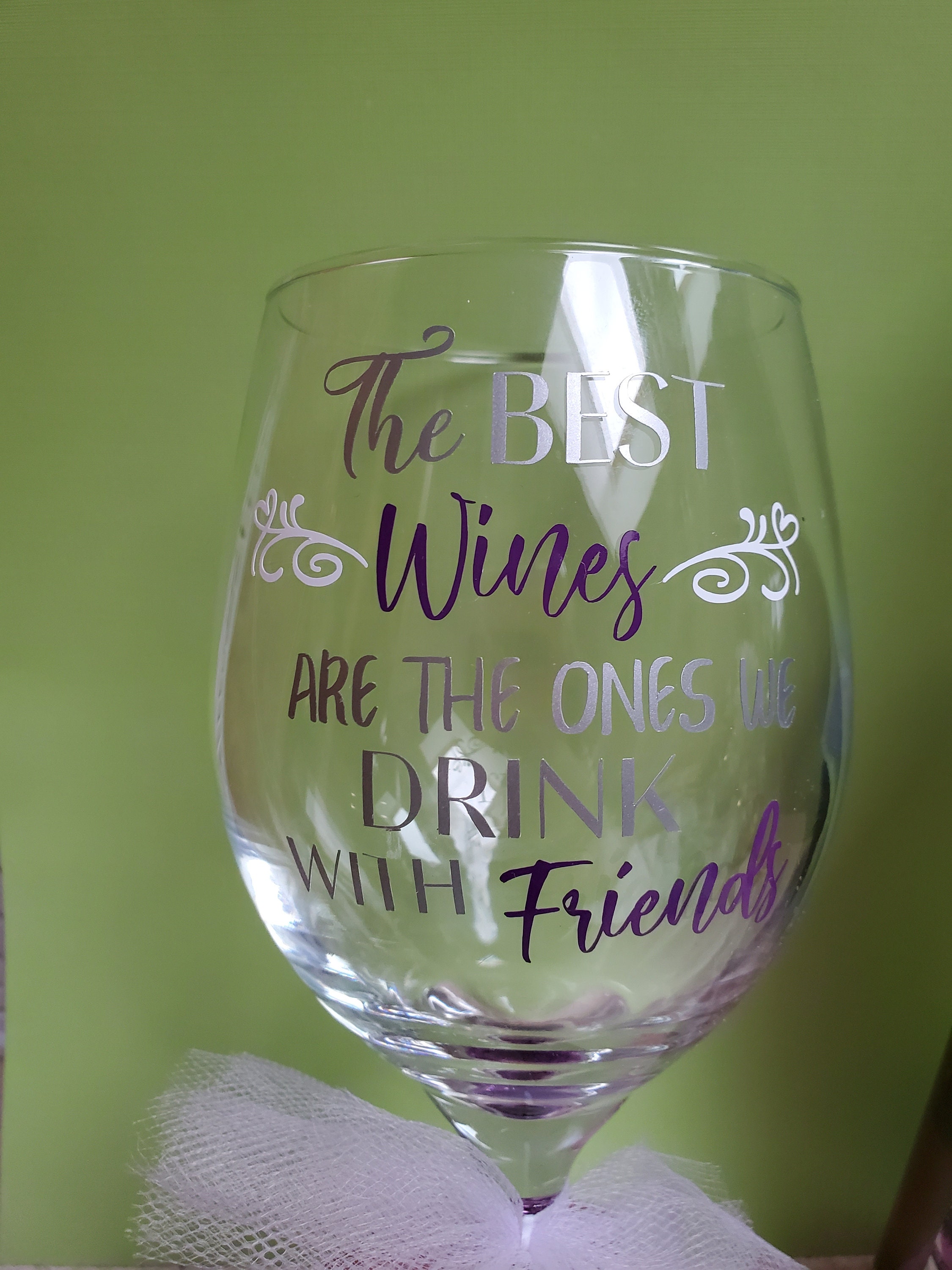 Best Friend Wine Glass, Best Friend, Glittered Glass, Friend Gift ...