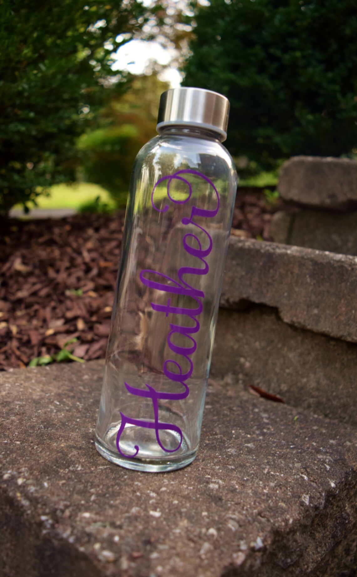 Glass Water Bottles Monogrammed Water Bottles Personalized | Etsy