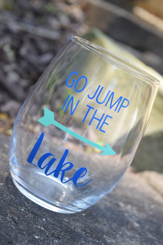 Lake Wine Glass Lake Wine Glasses Lake Wine Gift Lake Wine | Etsy