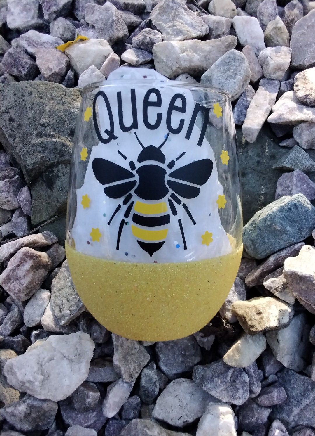 Queen Bee Wine Glass, Bee Lover Wine Glass, Bee Lover Gift, Beekeeper ...