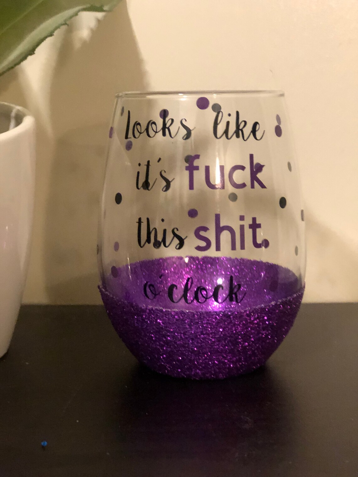 Glitter Wine Glass Stemless Wine Glass Funny Wine Glasses Etsy