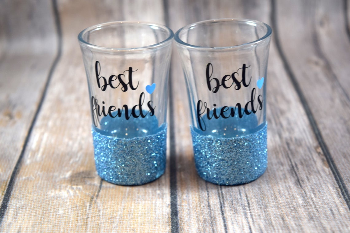 Best Friend Gift, Best Friends, Best Friend Shot Glass, Glitter Shot ...