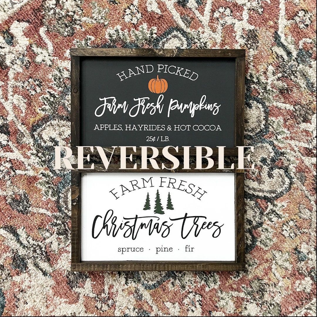 Reversible Fall Christmas Sign | Fall Sign | Double Sided Sign | Fall ...