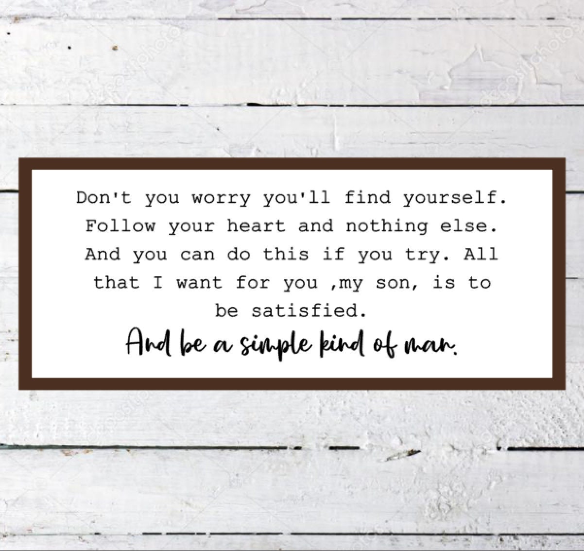 Simple Man Sign | Simple Kind of Man Lyric Sign | Nursery Sign ...
