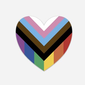 Progress Pride Flag in Heart, Rainbow Magnet, LGBTQAA Pride Magnet ...