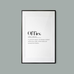 Office Definitions, Office Signs , Office Wall Decor, Minimalist Wall ...