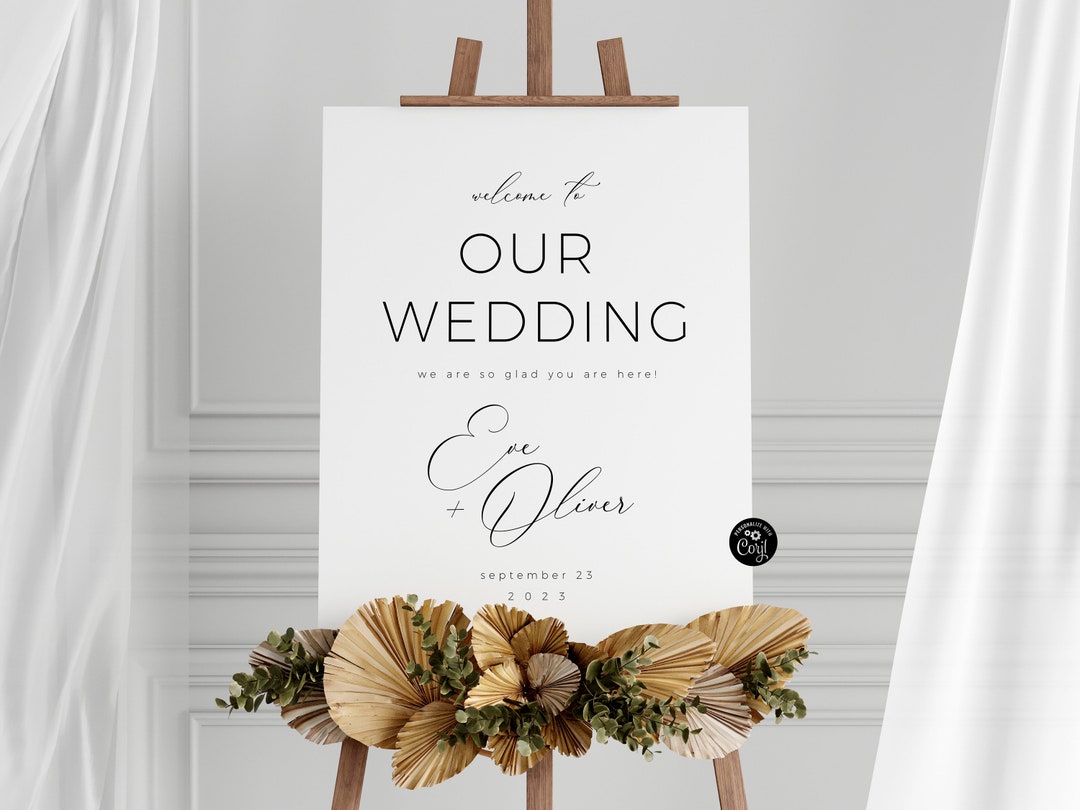 Wedding Welcome Sign Template, Couple's Wedding Sign, Wedding Decor ...