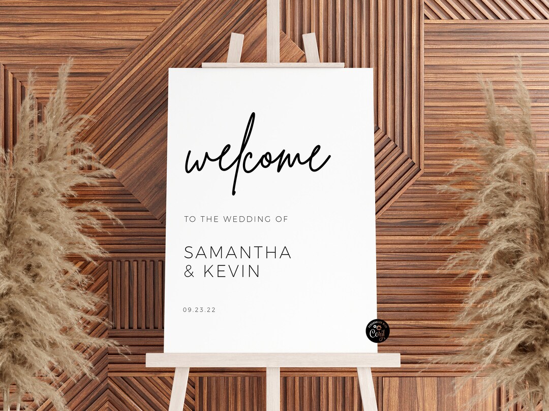 Wedding Welcome Sign Template, Couple's Wedding Sign, Wedding Decor ...