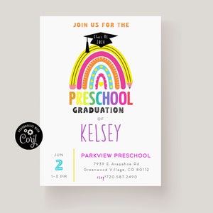 Preschool Graduation Invitation Template, 2024 Pre K Graduation, Class ...