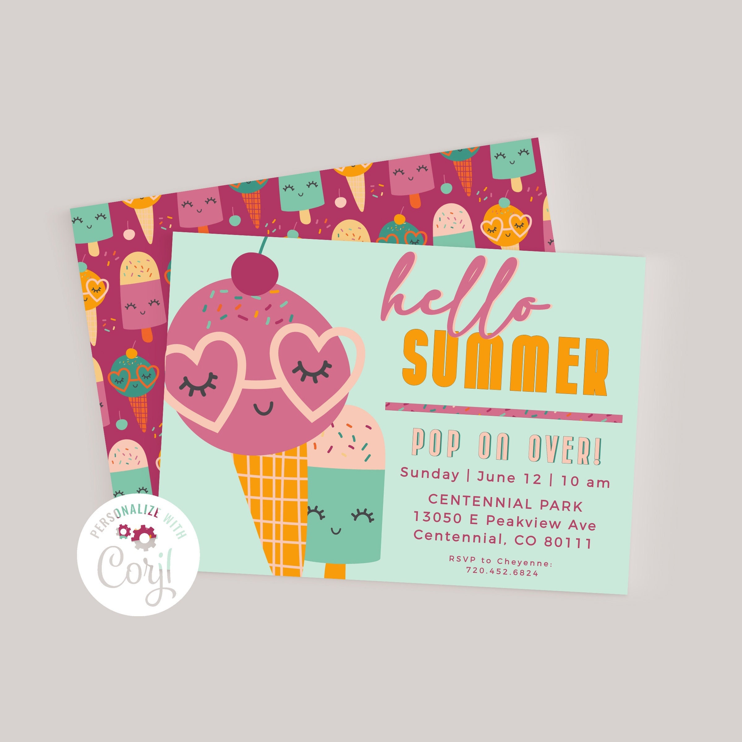 Summer Party Invitation Template Editable Summer Celebration - Etsy