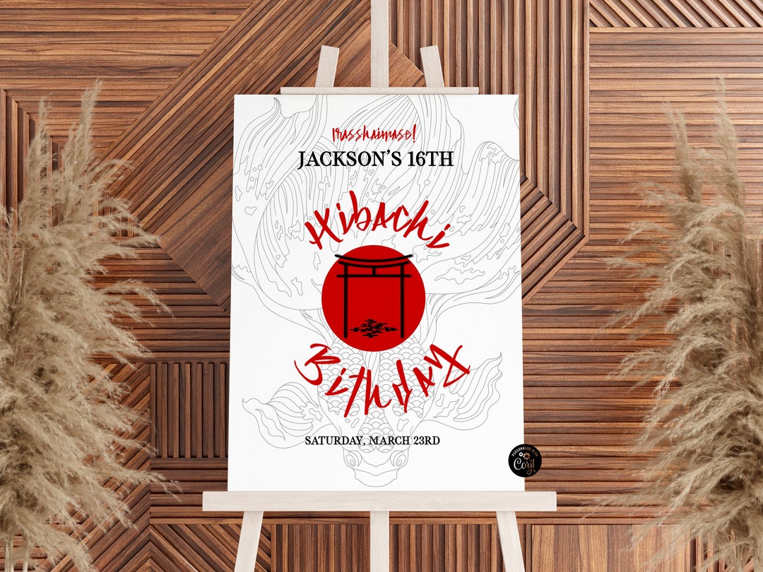 Hibachi Dinner Party Welcome Sign, Hibachi Night, Welcome Sign Template ...