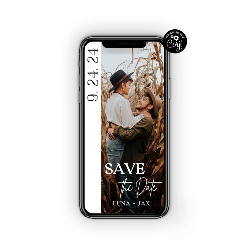 Save the Date Template Modern Save the Date Phone Download - Etsy