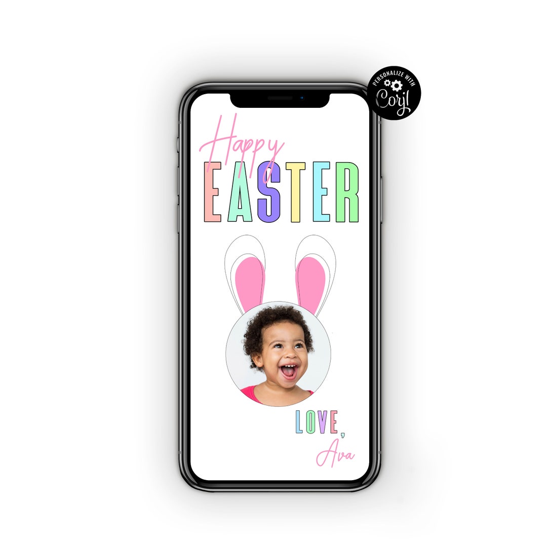 Happy Easter Greeting Card, Easter Electronic Greeting Card Template ...