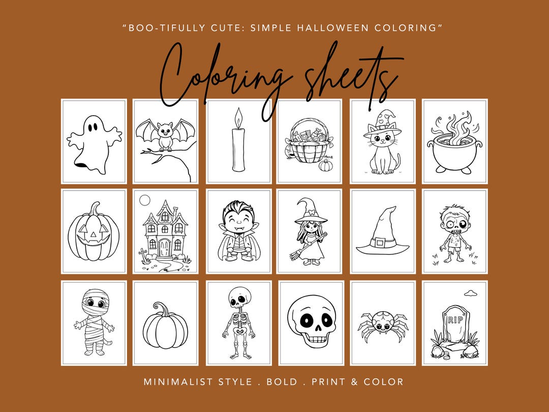 Halloween Coloring Pages, Cute Halloween Characters, Coloring Book for ...