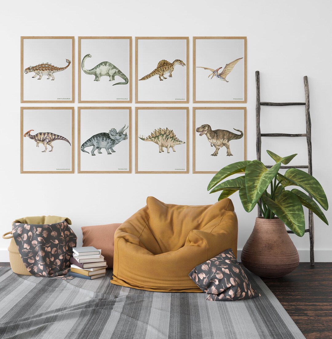 Dinosaur Gallery Wall Art Prints: Kids Room Decor (digital Download) - Etsy