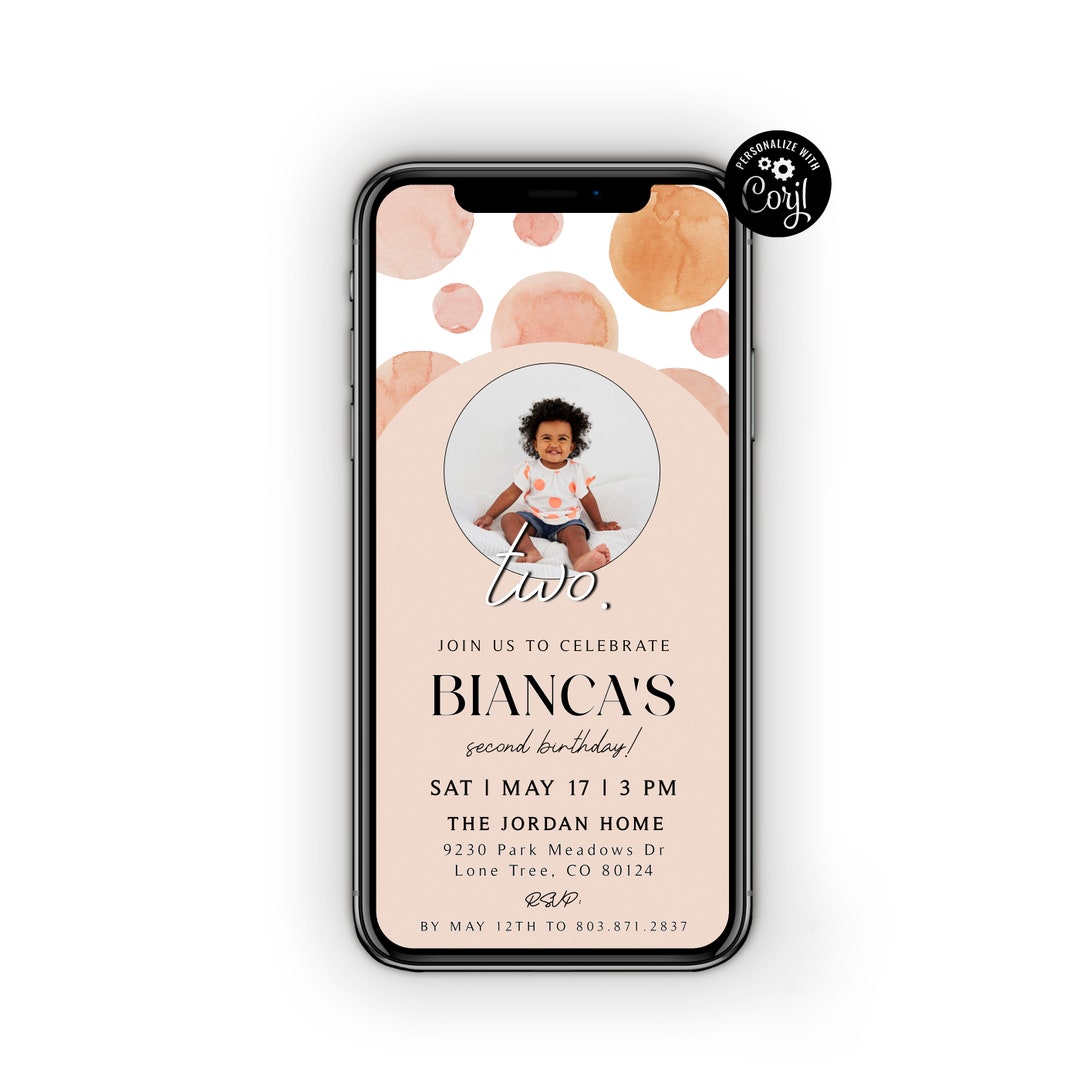 Photo Birthday Party Invitation, Birthday Invitation Template, Kids ...