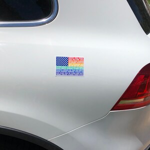 Pride Flag American Flag, Rainbow Magnet, LGBTQ Pride Magnet, Car ...