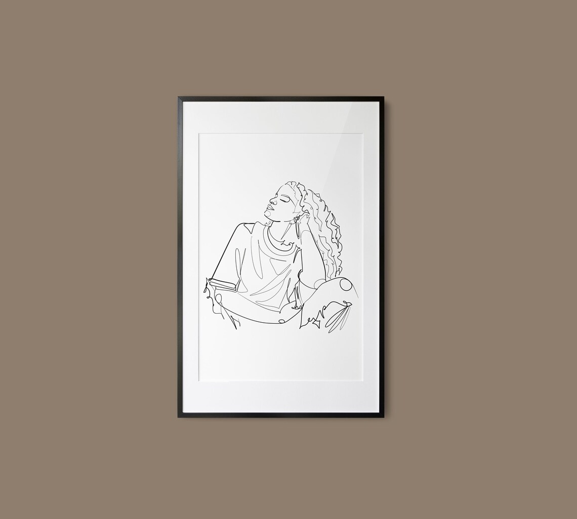 BIPOC Print Woman Line Drawing Black Women Art Wall Art - Etsy