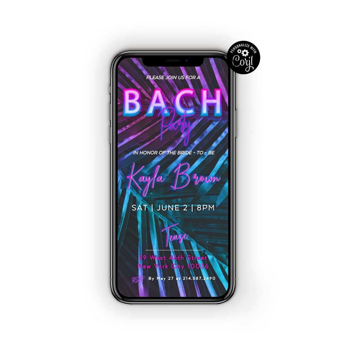 Bachelorette Party Invitation, Bach Party Invite, Digital Bachelorette ...