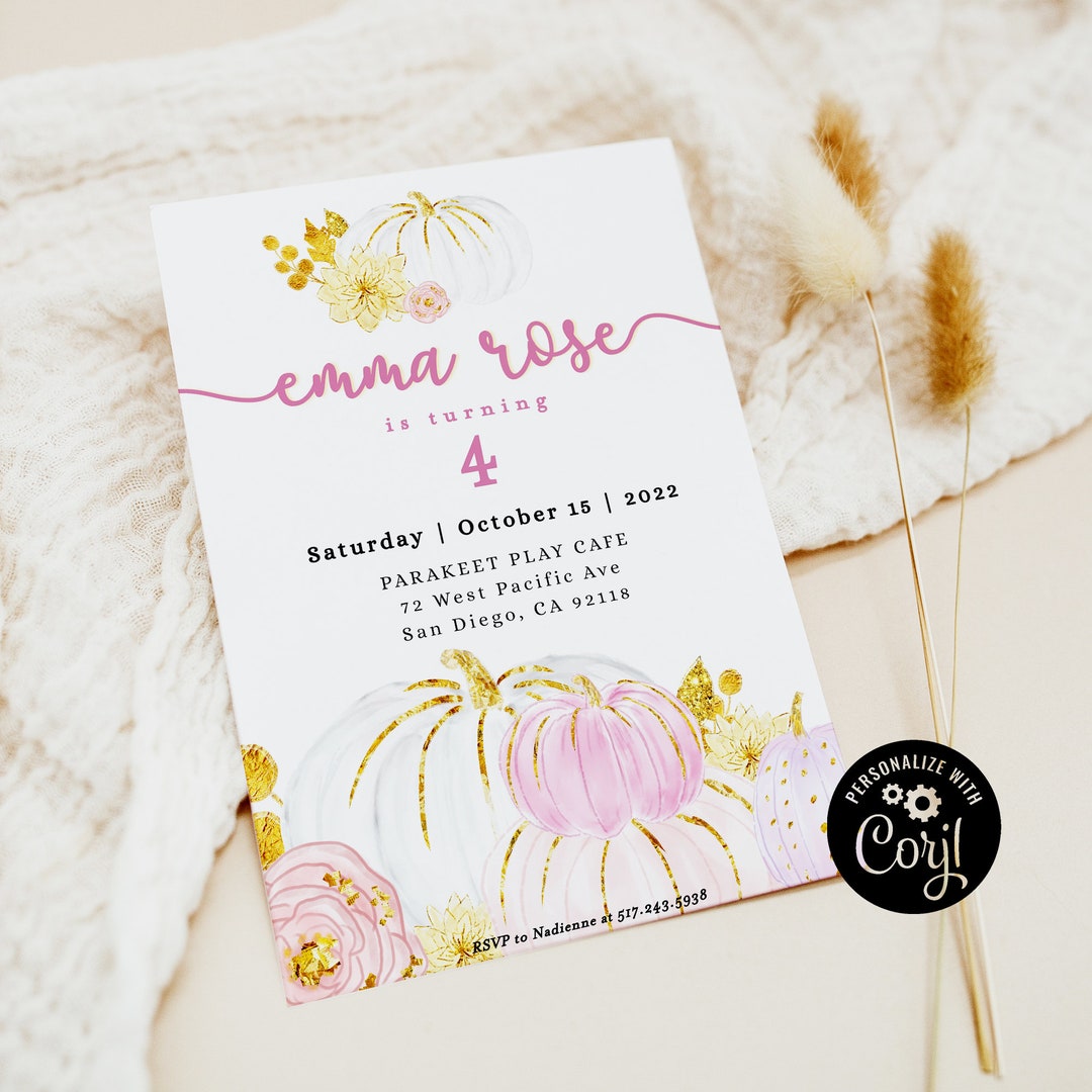 Fall Birthday Invitation Template, Editable Fall Birthday Party ...