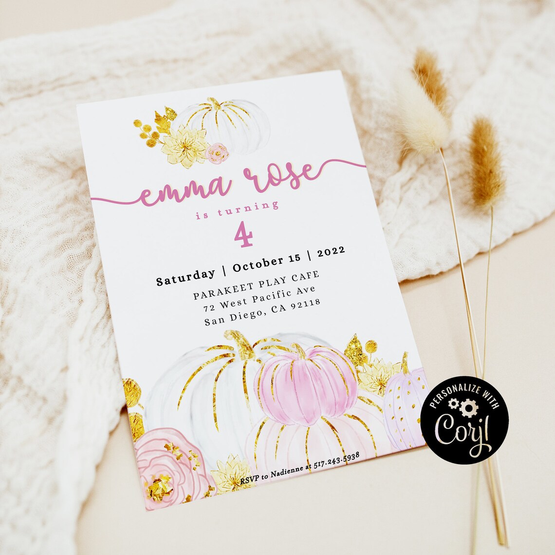 Fall Birthday Invitation Template Editable Fall Birthday - Etsy