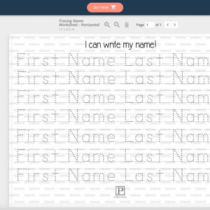 Custom Name Tracing Sheet, Learning Worksheet, Preschool Writing ...