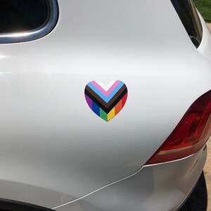 Progress Pride Flag in Heart, Rainbow Magnet, LGBTQAA Pride Magnet ...
