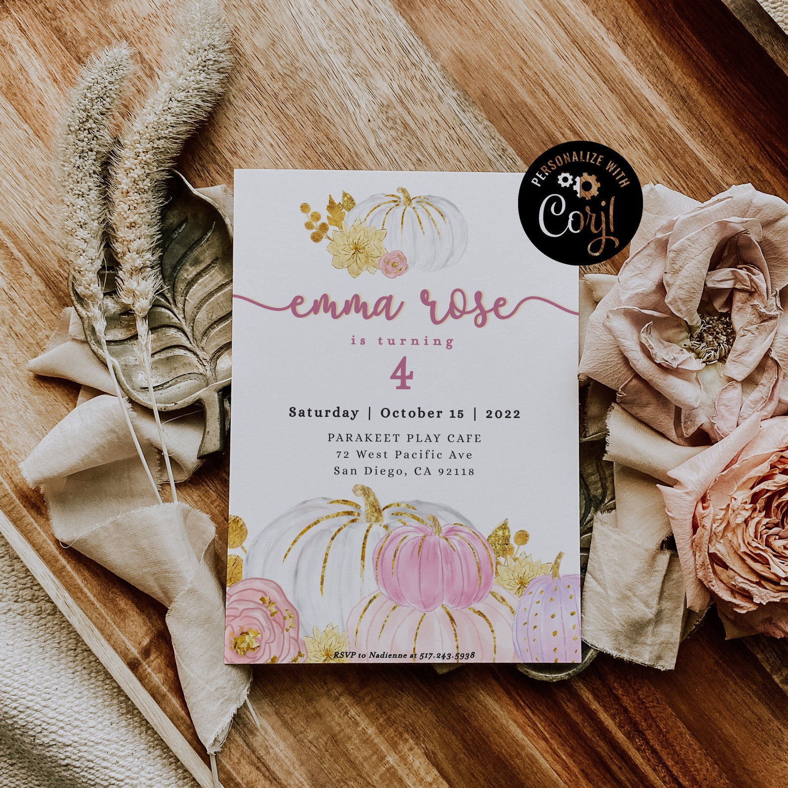 Fall Birthday Invitation Template Editable Fall Birthday - Etsy