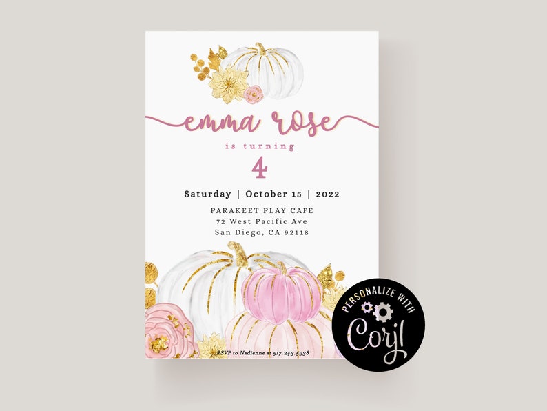 Fall Birthday Invitation Template Editable Fall Birthday - Etsy