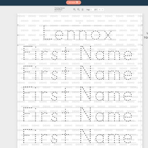 Custom Name Tracing Sheet, Learning Worksheet, Preschool Writing ...