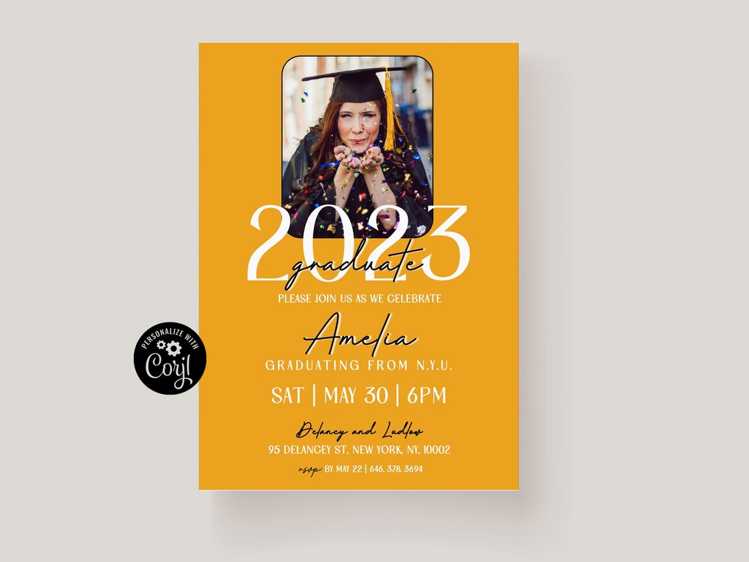 Graduation Invitation Template, Editable Graduation Party Invitation ...