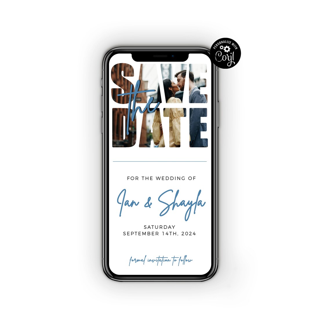 Save the Date Template, Modern Save the Date Phone Download, Electronic ...
