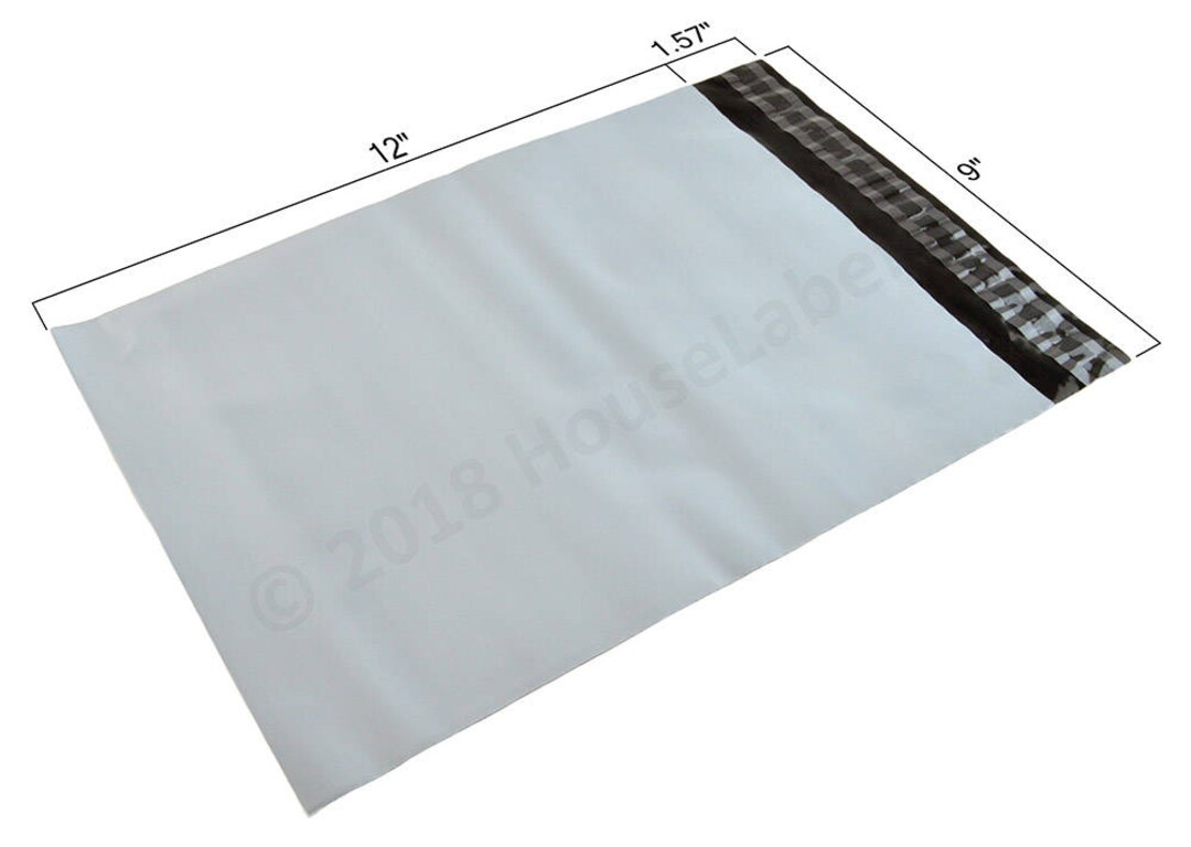 50 Bags - Houselabels - 9X12 - #3 - White POLY MAILERS - 2.35 Mil Thick ...