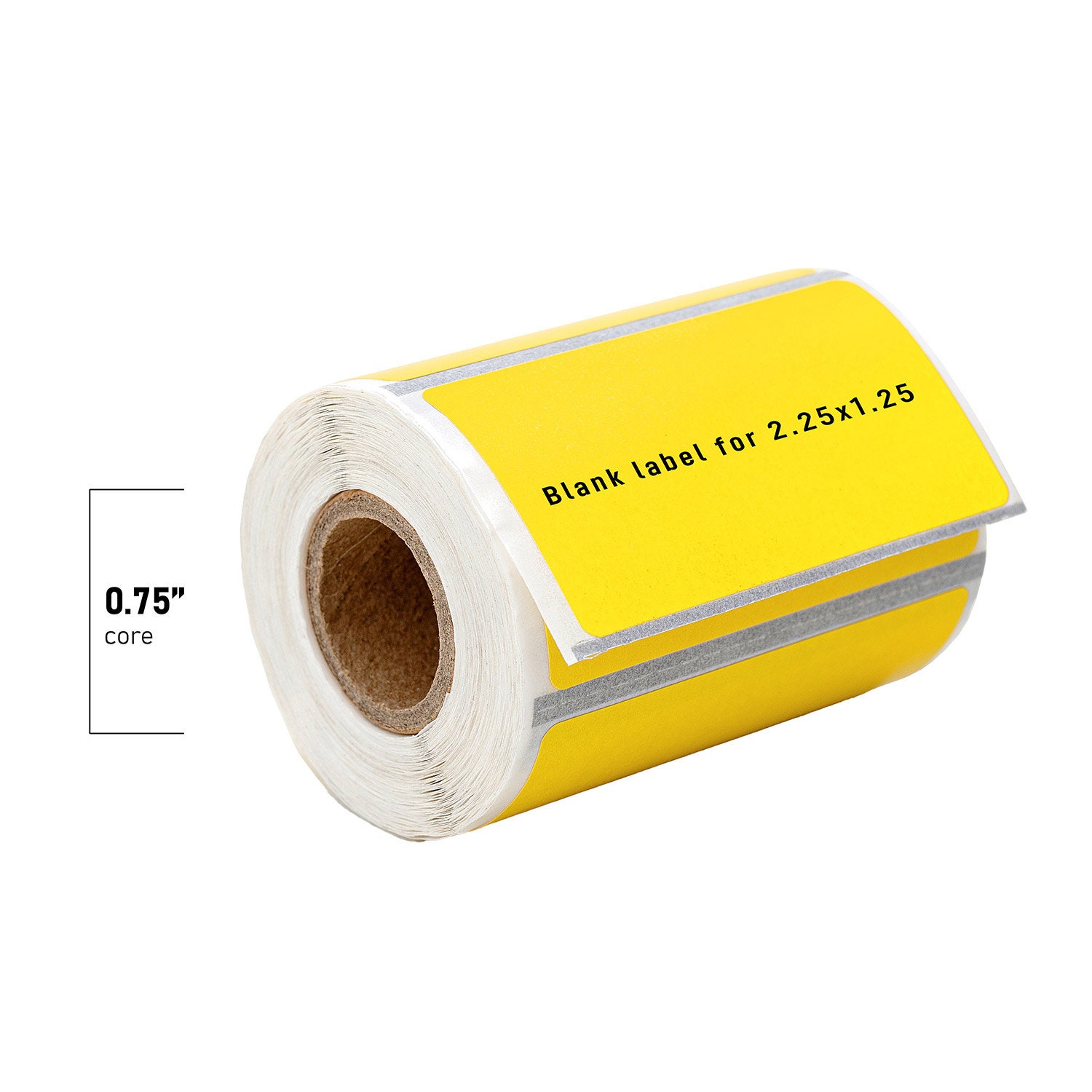 2 Rolls, 2.25"x1.25" YELLOW Zebra Compatible Labels on a 3/4" CORE ...