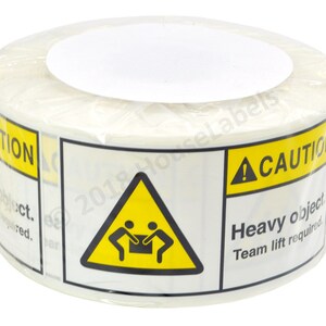 CAUTION HEAVY OBJECT Team Lift Required Stickers / Labels - 3 X 1.5 (3 ...