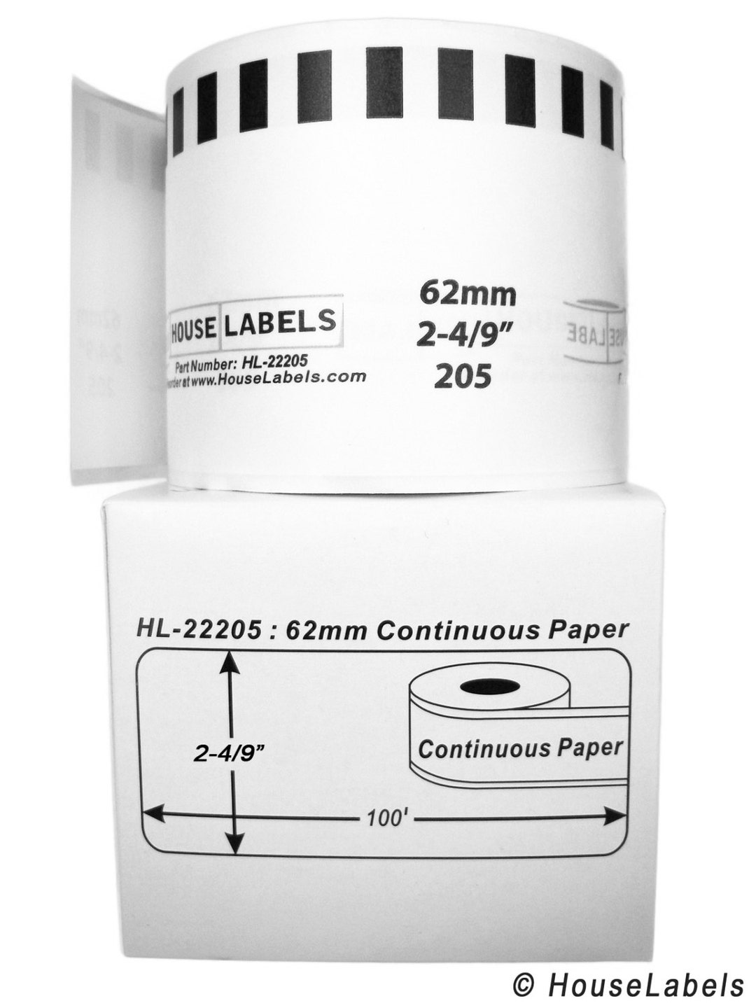 Houselabels Remanufactured Compatible With BROTHER DK-2205 Continuous ...